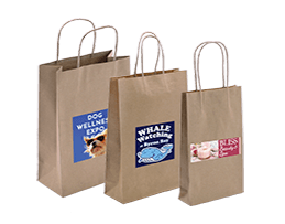 Brown Paper Bags With Logo Sticker Bundle - Smartbag Australia